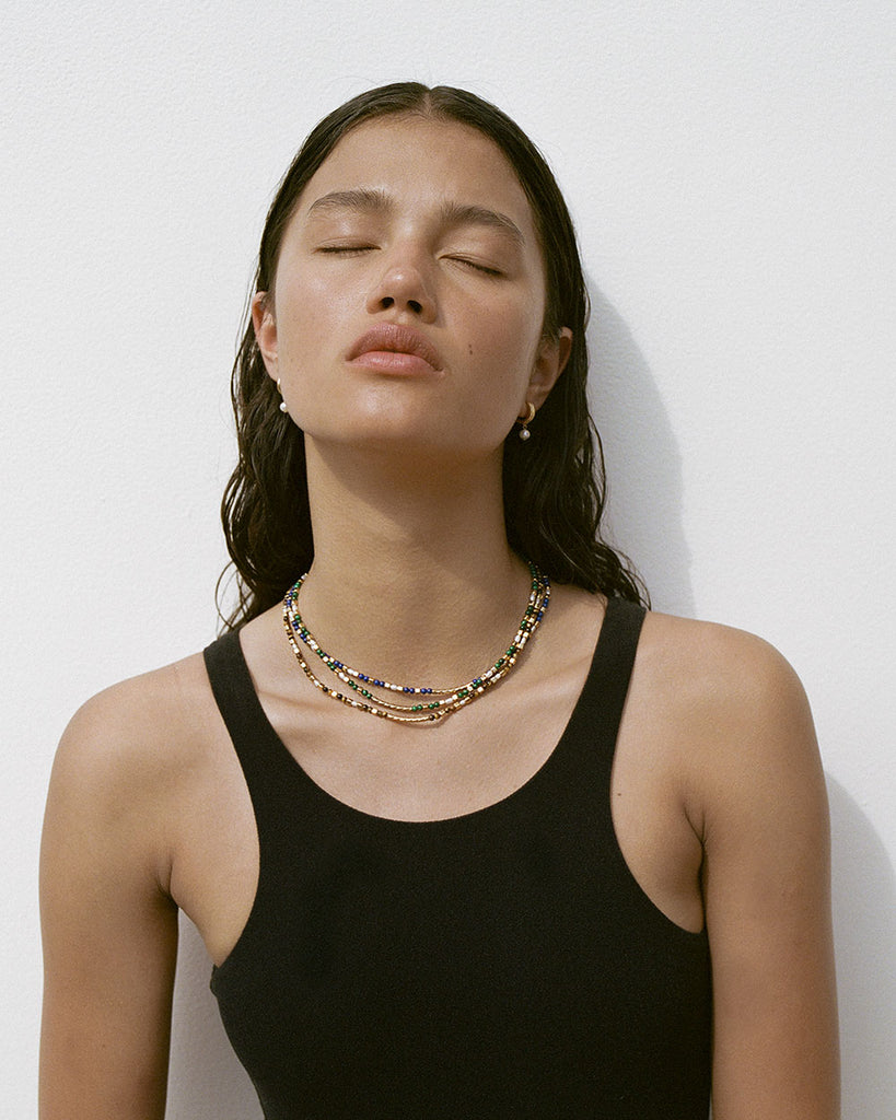 LAPIS BEADED NECKLACE (STERLING SILVER) – KIRSTIN ASH (Australia)